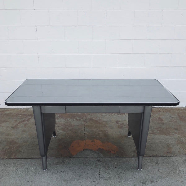 Allsteel Brushed Steel Panel Leg Table - Retro Office Inc