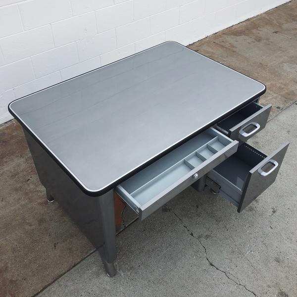 Allsteel Single Pedestal Tanker Desks - Retro Office Inc