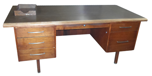 Vintage Wood 1960's Executive Desk - Retro Office Inc
