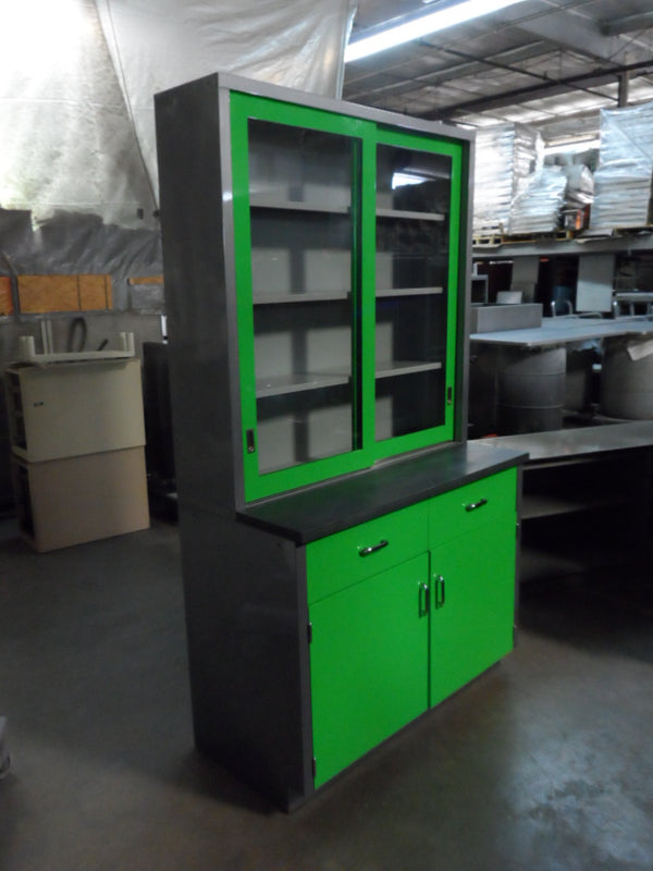 Industrial Work Bench With Hutch - Retro Office Inc