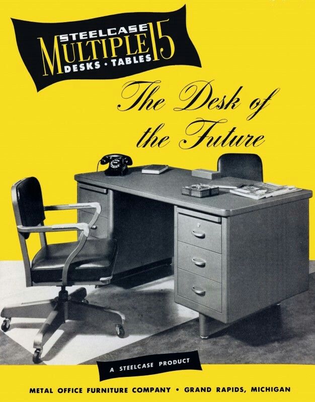 60" Steelcase Vintage Tanker Desk - Retro Office Inc