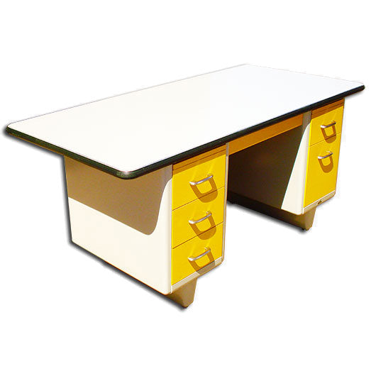 68" Allsteel Equipment Pontoon Leg Tanker Desk - Retro Office Inc