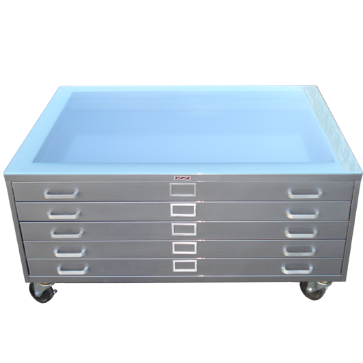 Medium Size Steel Flat File Coffee Table - Retro Office Inc