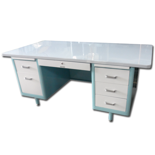 70" Steelcase Vintage Tanker Desk - Retro Office Inc